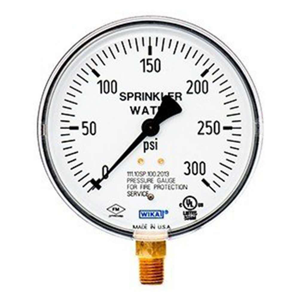Wika 4233761 4″ 111.10SP 300 PSI/Water Sprinkler Fire Protection Gauge ...