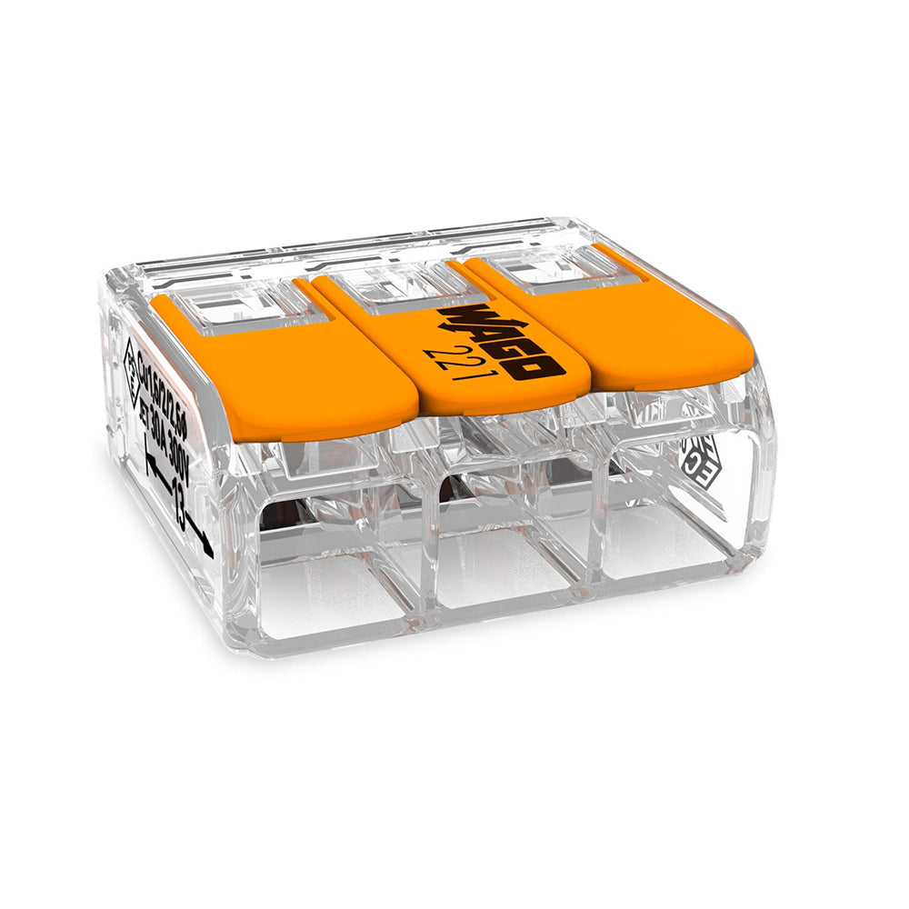 Wago 221-613 Compact Splicing Connector 3-Conductor Terminal Block ...