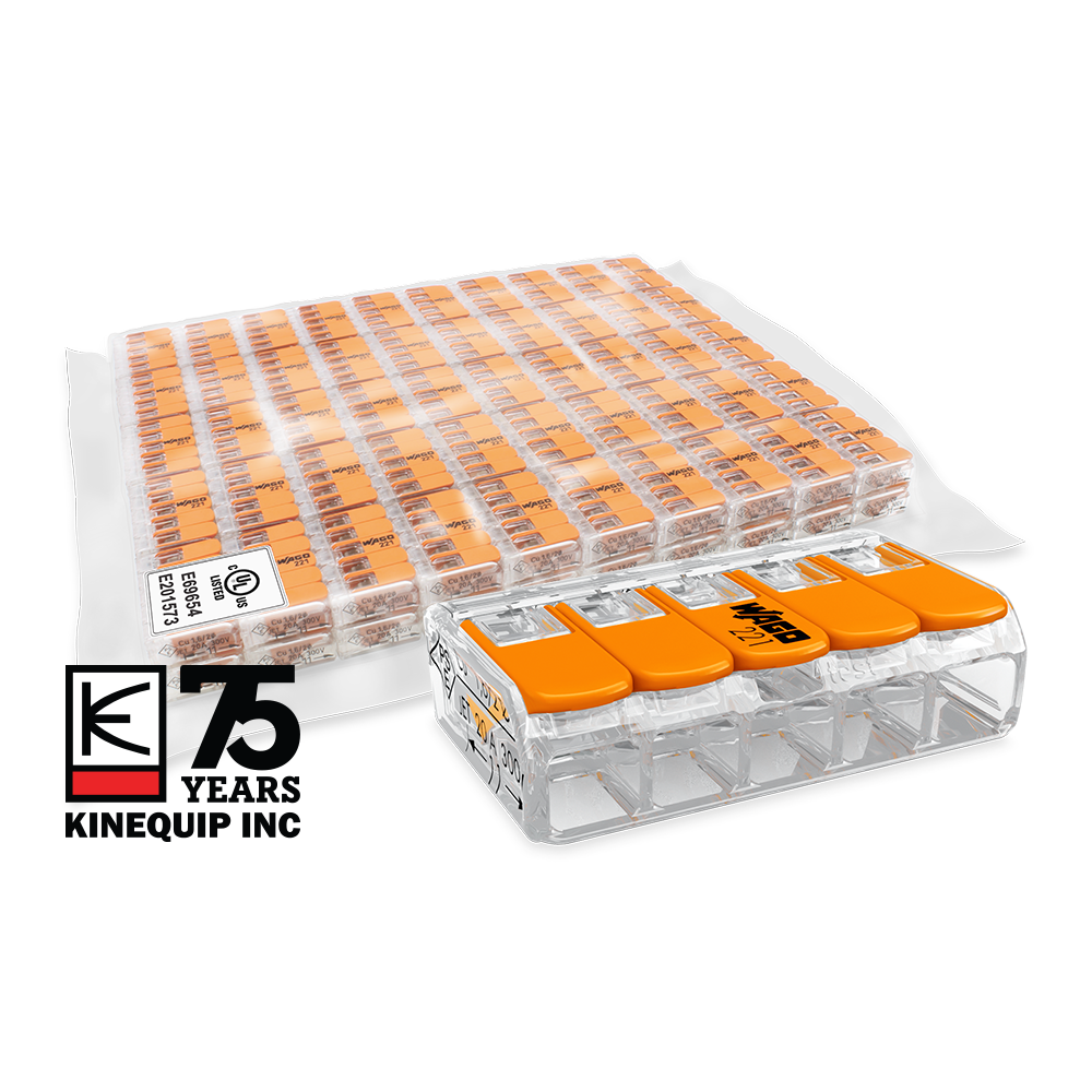 Wago 221-415 (100 PK) | Compact Splicing Connector 5-Conductor Terminal ...